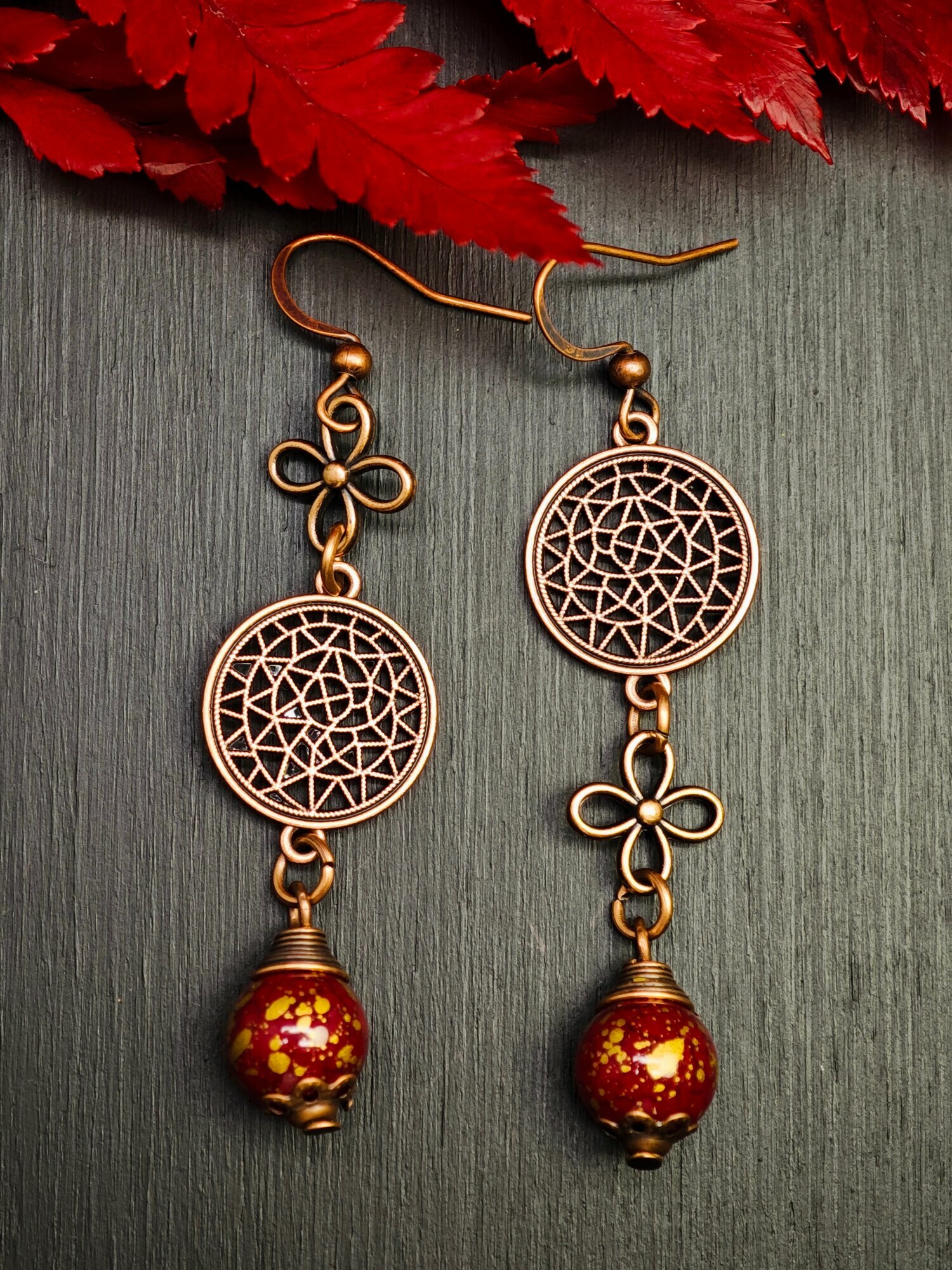 Серьги, бирюза синтетическая, эмаль