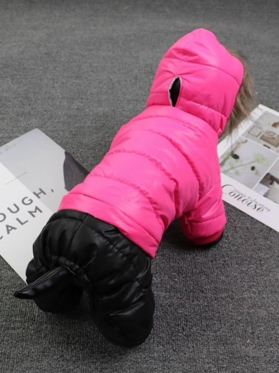 Комбинезон для животных "Зимний", розовый, водоотталкивающий, мембранный, размер S