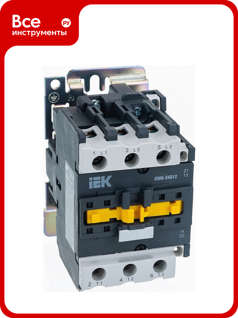 Контактор IEK КМИ-34012 40А 220В ИЭК KKM31-040-230-11 силовой трехполюсный нереверсивный монтажный