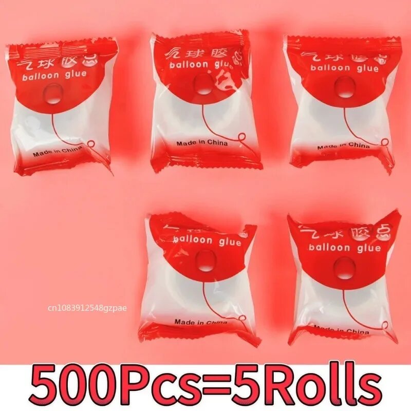 Клейкие точки для шаров, прозрачные, 100 шт 5 roll(500PCS)