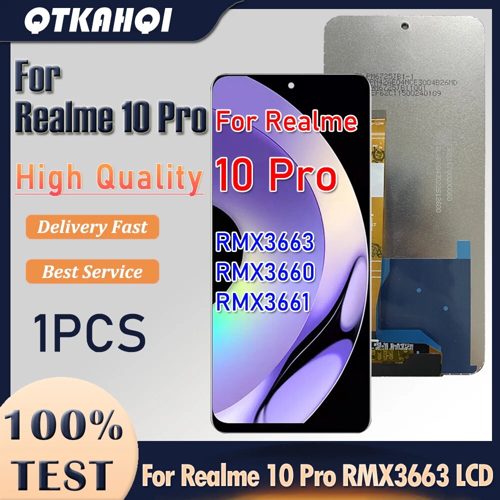 Оригинальный 6,72 "для Realme 10 Pro ЖК-дисплей RMX3661 RMX3663, дигитайзер сенсорного экрана в сборе для Oppo Realme 10 Pro, замена ЖК-дисплея