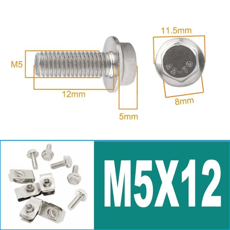 10 шт. (5 комплектов) болты для кузова автомобиля из нержавеющей стали, U-образные гайки, M5X12