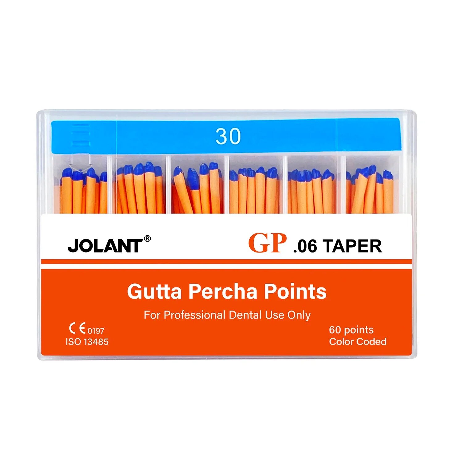 Стоматологические точки гуттаперчи JOLANT Endo Конус 02/04/06 F1-F3 GP-06 Taper 30