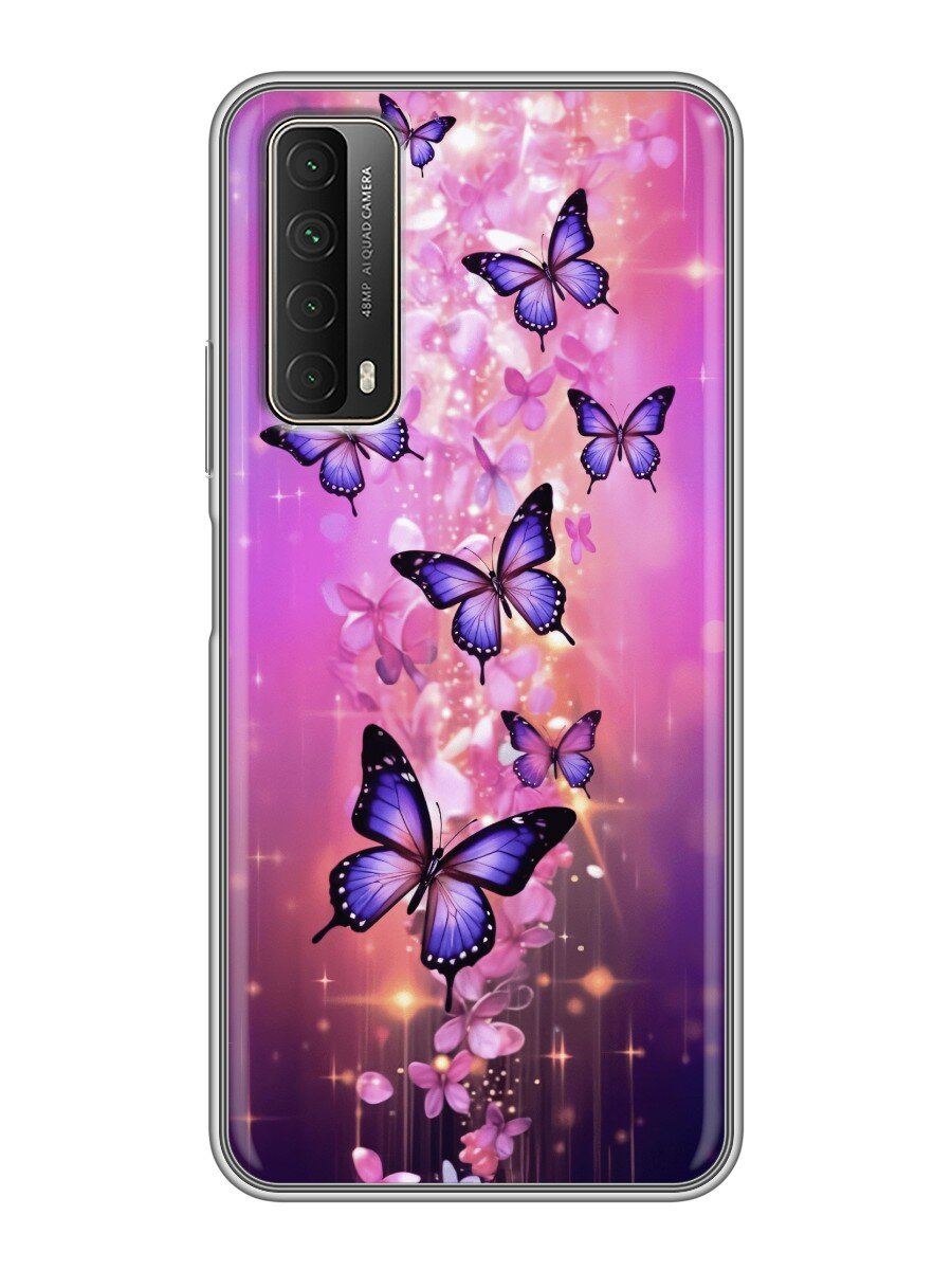 Чехол для Huawei P Smart (2021) с принтом Красивые бабочки (Хуавей П Смарт 2021)