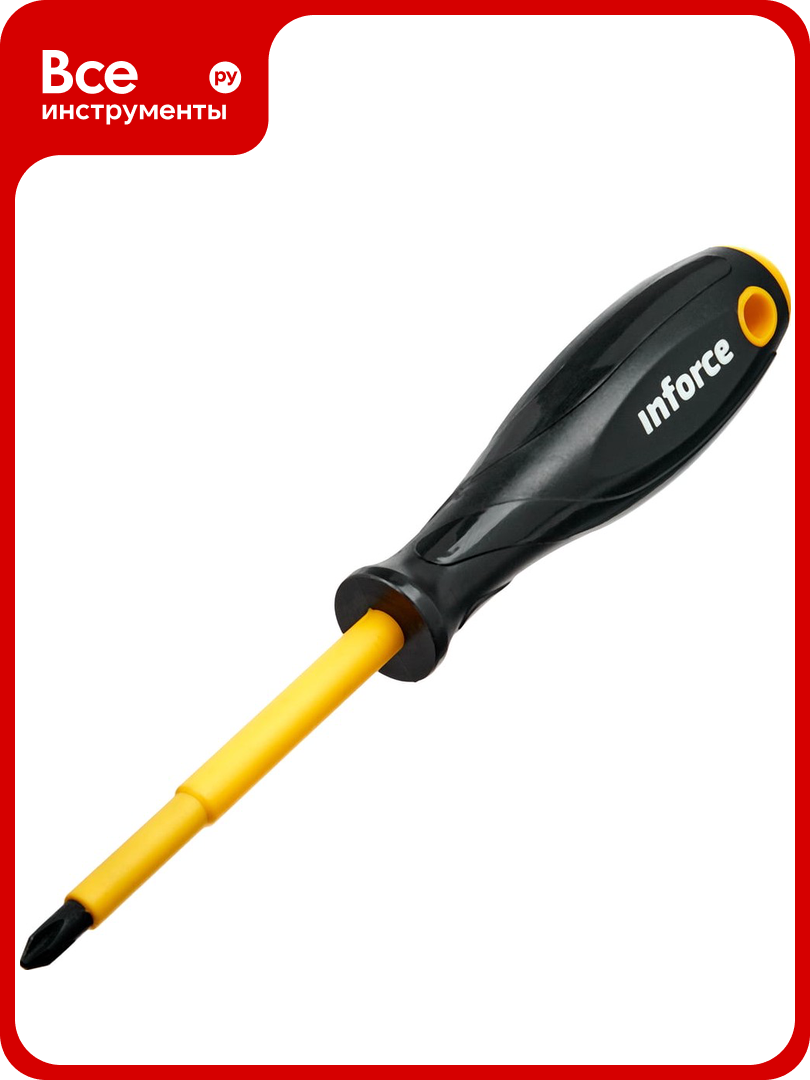 Диэлектрическая, PH2х100мм, отвертка PH2х100мм Inforce 06-09-75, выполнения разнообразных работ с