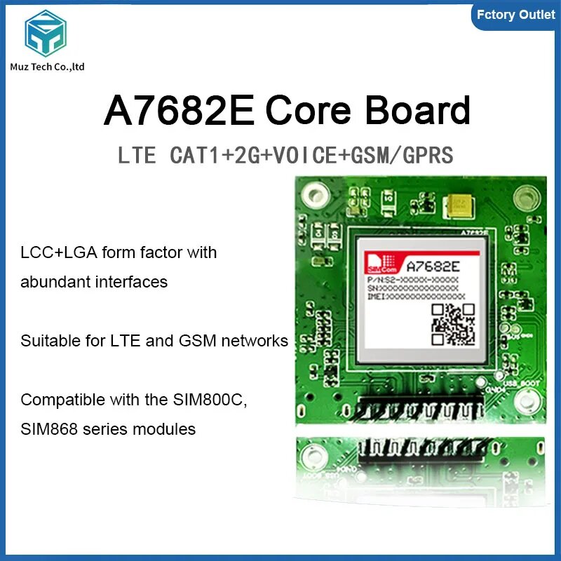 SIMCOM A7682E Core Board LTE CAT1 с FPC Antenna — фото 1