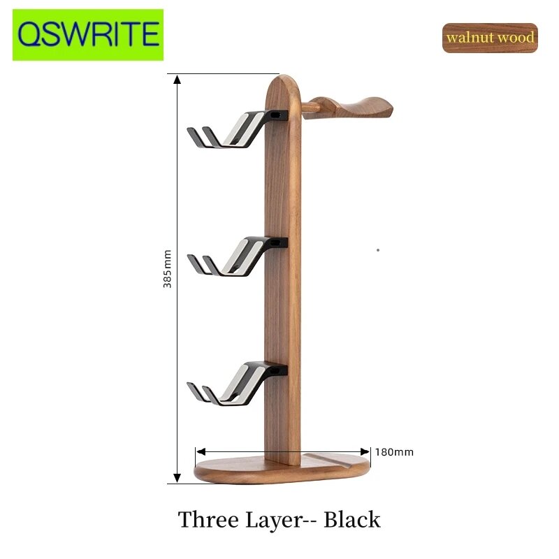 Подставка для геймпадов QSWRITE из ореха, 3 слоя, Черный