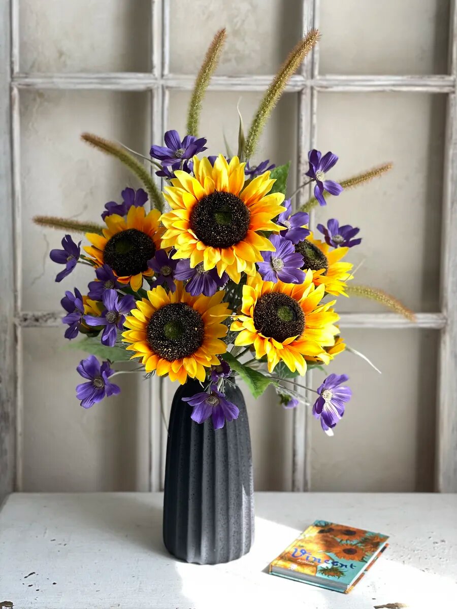 Букет для интерьера искусственные цветы Подсолнухи