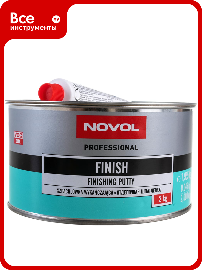 Шпатлевка Novol Finish 2 кг X6122861, красный