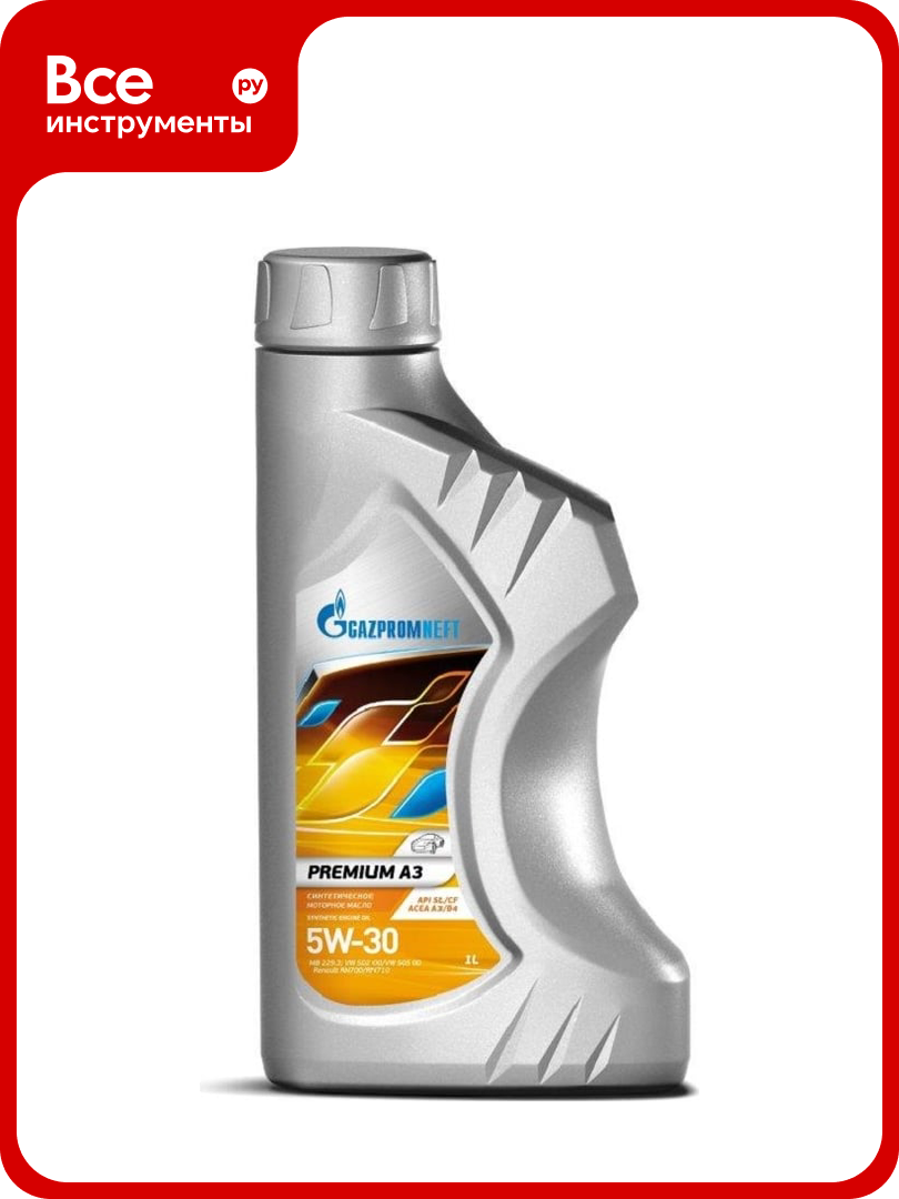 Масло Gazpromneft Premium A3 5W-30 1л, Состав защищает механизм от образования отложений и износа