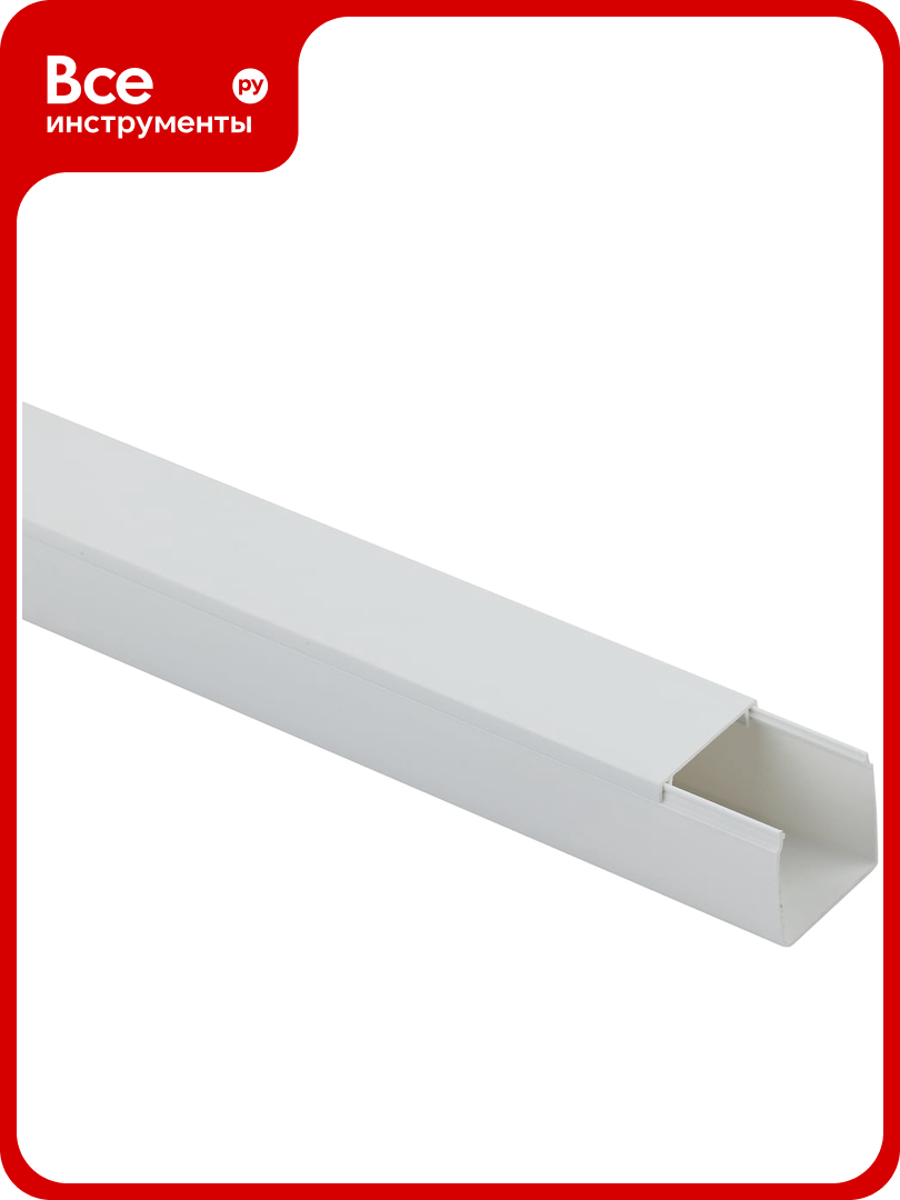 Кабель-канал ЭРА 25x25 белый, 2 метра Б0031134, пластик, для прокладки информационных