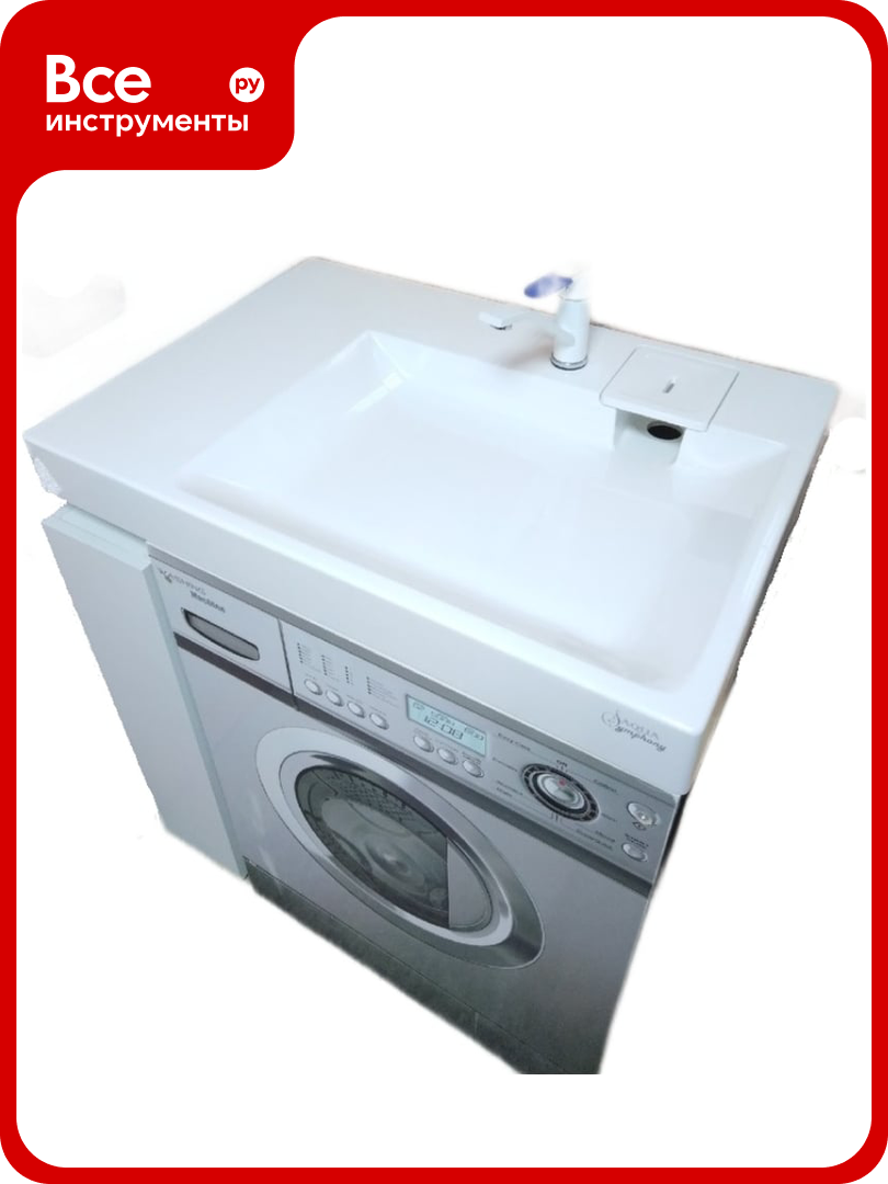 Раковина AQUAphonia СтМ «BLUES - прав.» 80x55 см, белый искусственный мрамор, современный стиль, для ванной комнаты