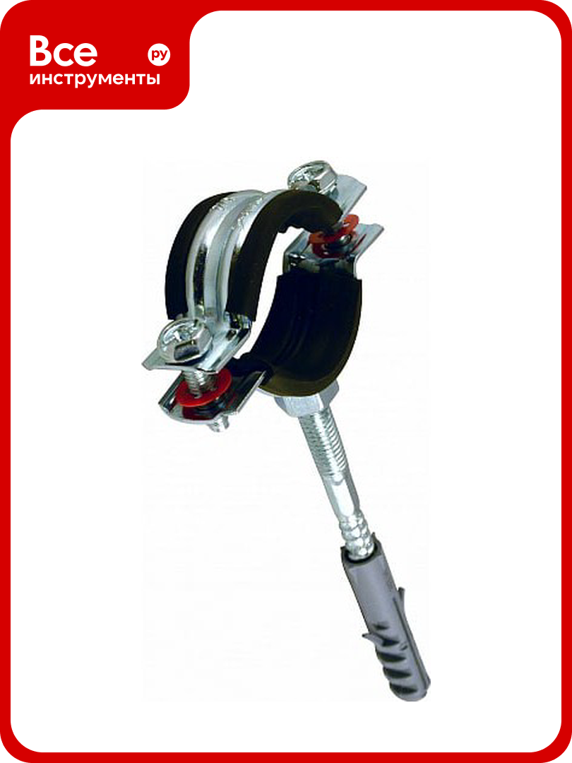 Металлорезиновый хомут с дюбелем и шурупом СТМ 1-1/4 38-43 мм CHSR0114