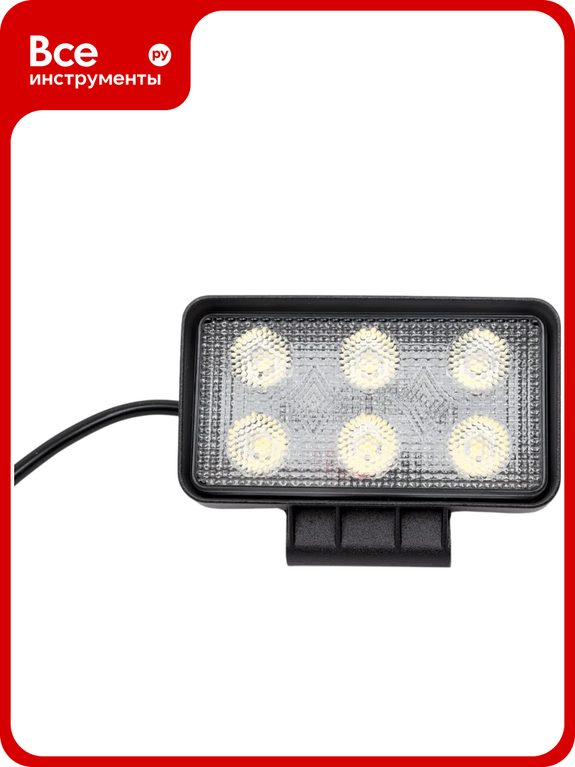 Фара рабочего света Nord-Yada 18Вт прямоугольная высокая 6 диодов ближний