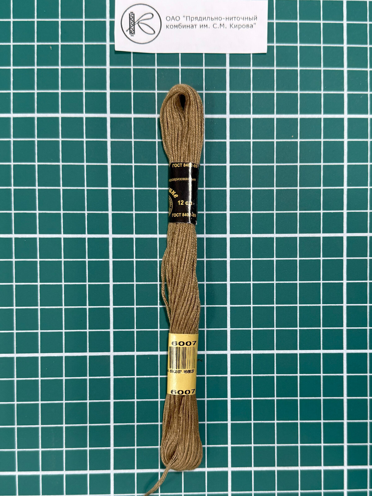 Нитки вышивальные Мулине 10м, цвет: 6007, ПНК им. Кирова