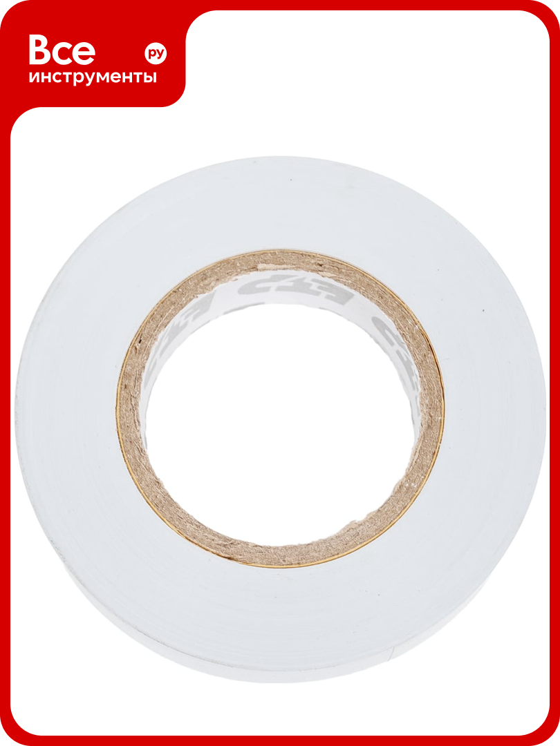 Изолента ETP ПВХ, 15 мм, 20 м, белый 53101