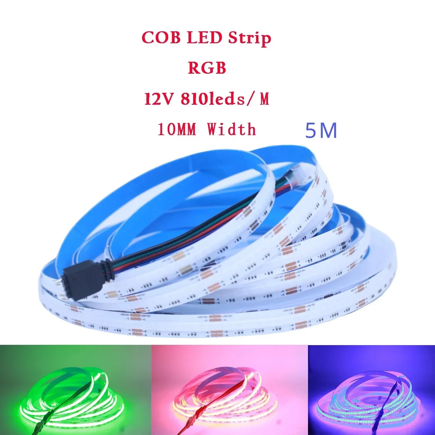RGB LED лента COB 12V 5M 810leds/M 10mm