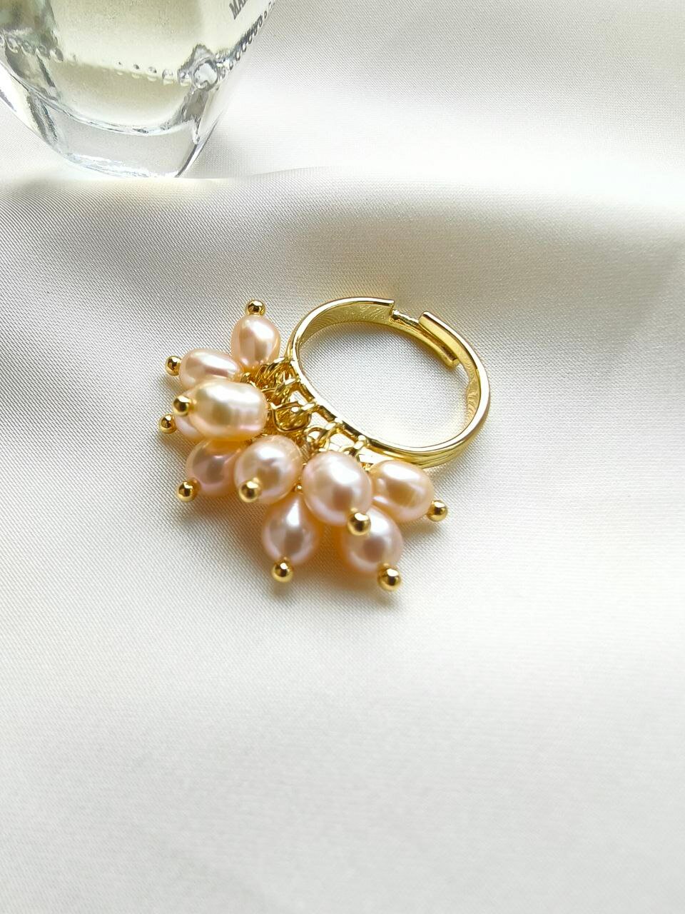 Кольцо, жемчуг культивированный