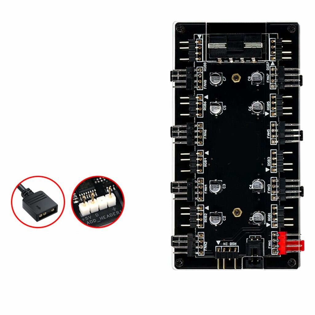 Концентратор RGB и ARGB вентиляторов, 4D12V