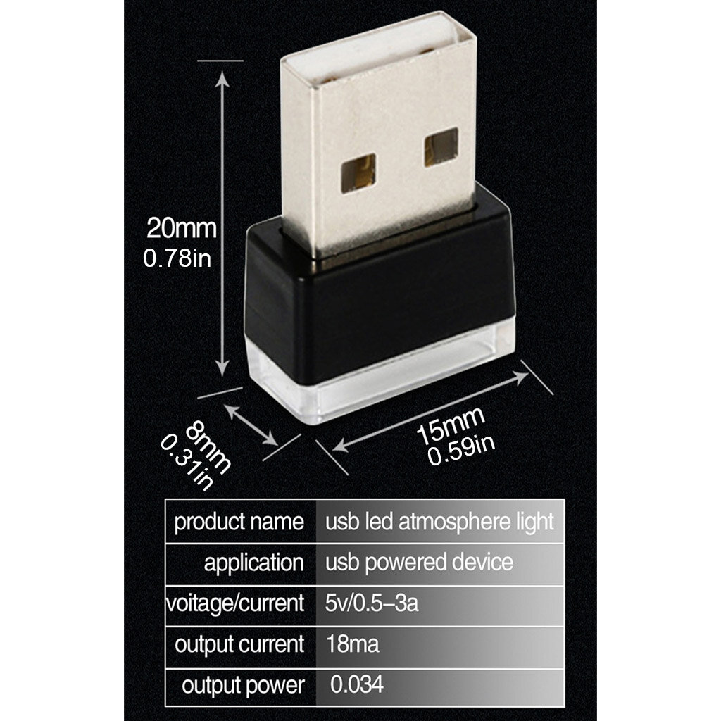 Мини USB LED Ночник для Авто — фото 1