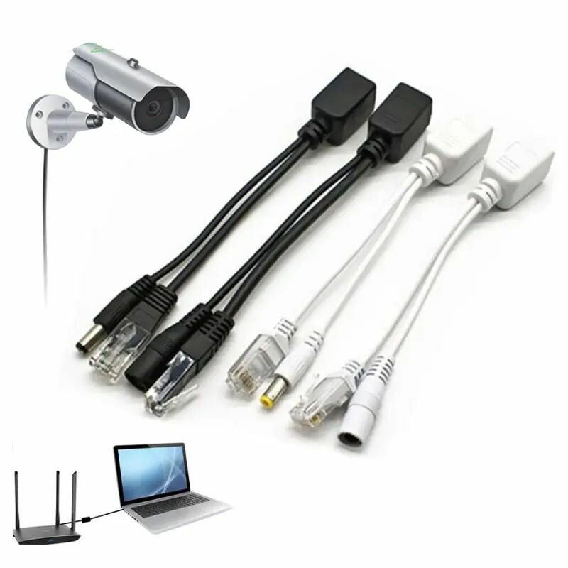 Кабель питания преобразователя POE RJ-45, сетевой интерфейсный адаптер, кабель DC 12 В, USB-разветвитель питания, кабель для подключения к Интернету для IP-камеры