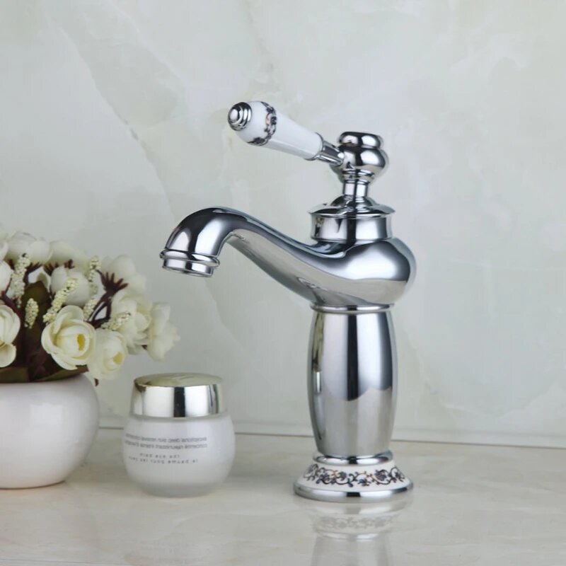 Смеситель для раковины MEKKHALA палубный античная латунь Chrome Short