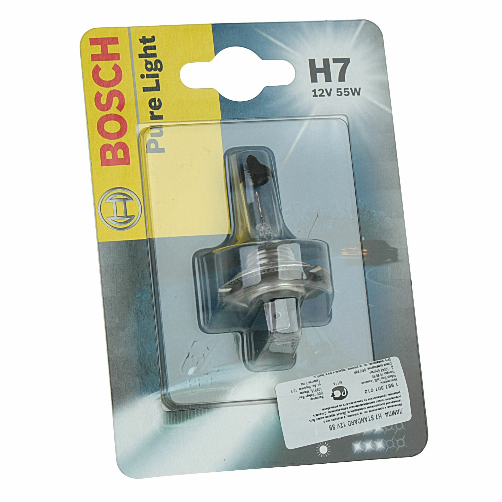 Лампа 12V H7 55W PX26d блистер Pure Light BOSCH / Арт. 1987301012