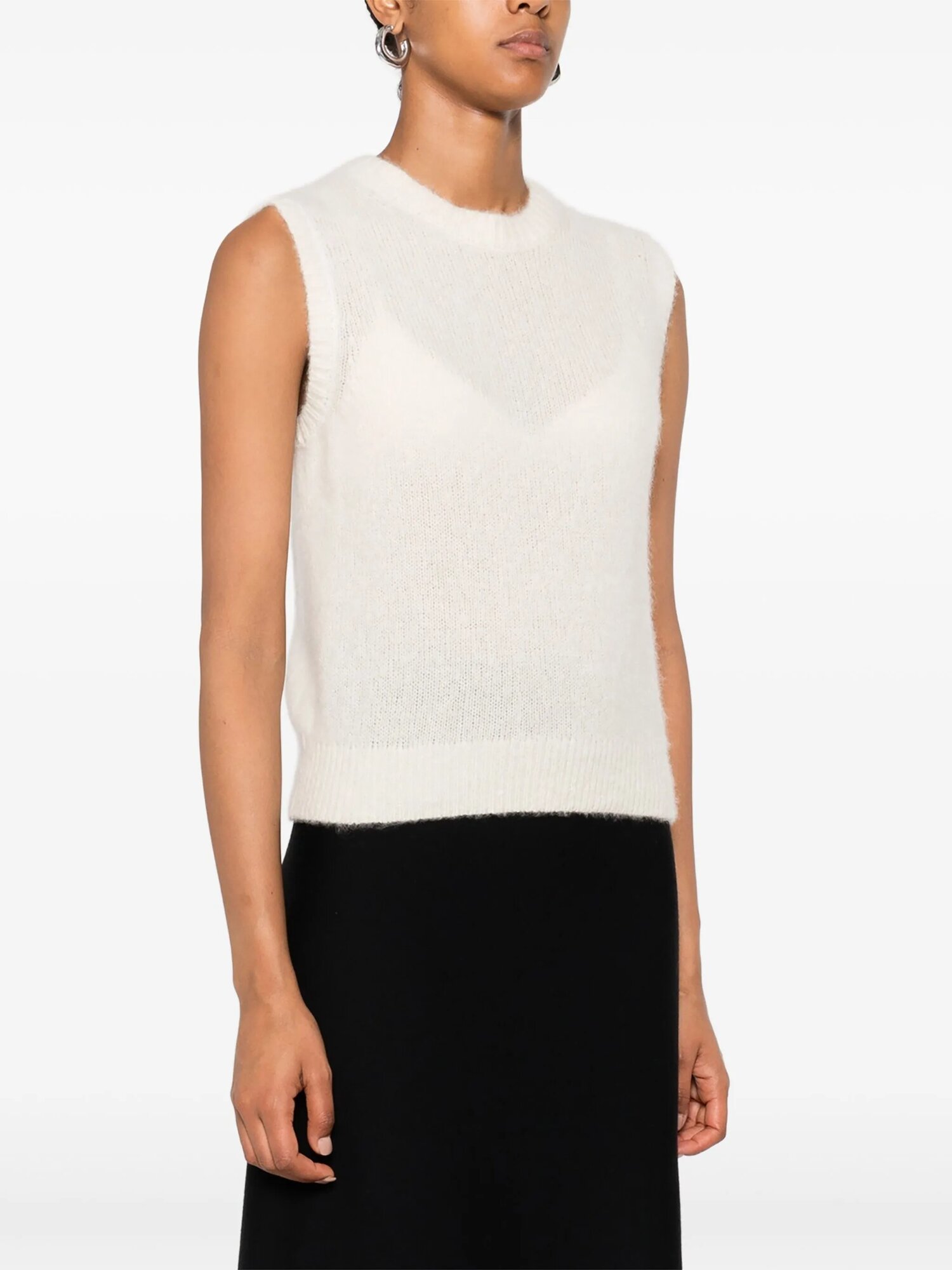 Топ Dorothee Schumacher Cashmere sleeveless top, размер 36, бежевый/белый — фото 1