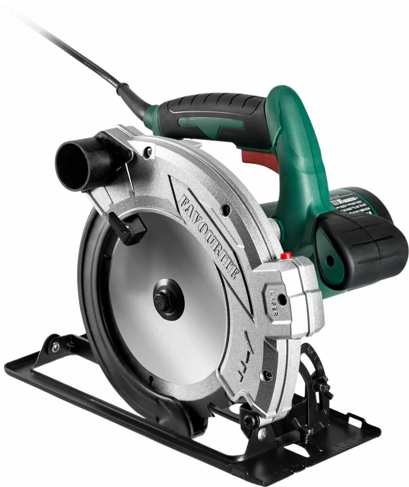 Циркулярная пила FAVOURITE FCS 190L, 2000 Вт, диск 190/20 мм, 5100 об/мин, зубьев 24, лазерный указатель