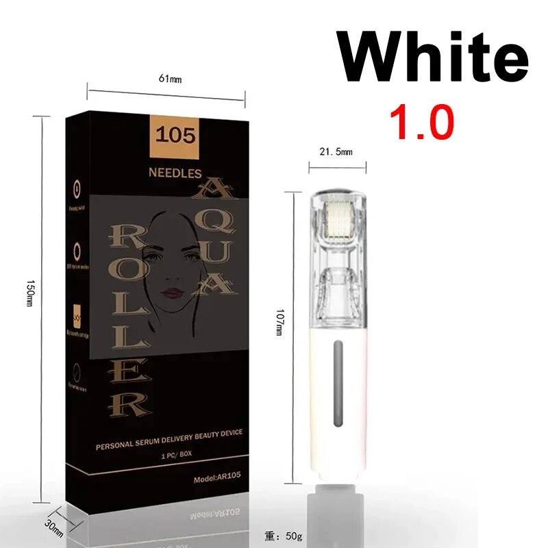 Ролик для лица Aqua Roller 105 игл, White 1.0