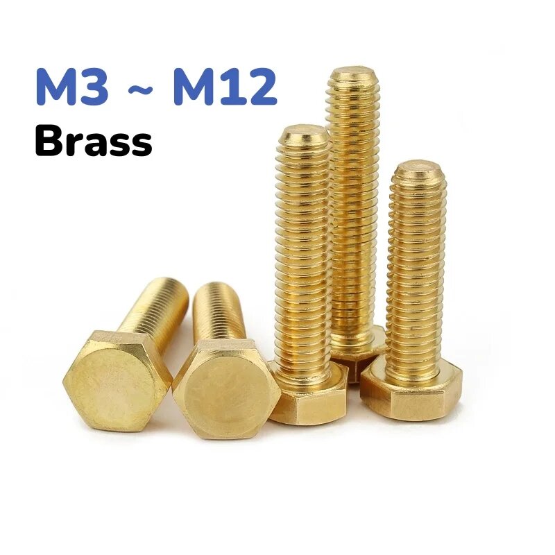 Латунные шестигранные болты M3 M4 M5 M6 M8 M10 M12 длина 6-100 мм