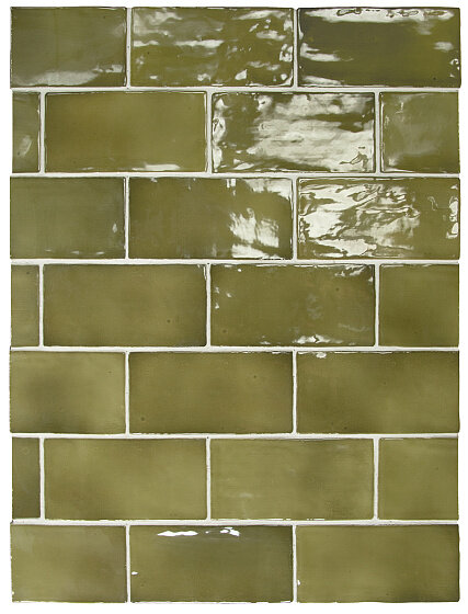 Плитка Equipe "Manacor Basil Green ", 26908 прямоугольная, , глянцевая, 7,5x15 см, уп 0,5 м2 (44шт.)