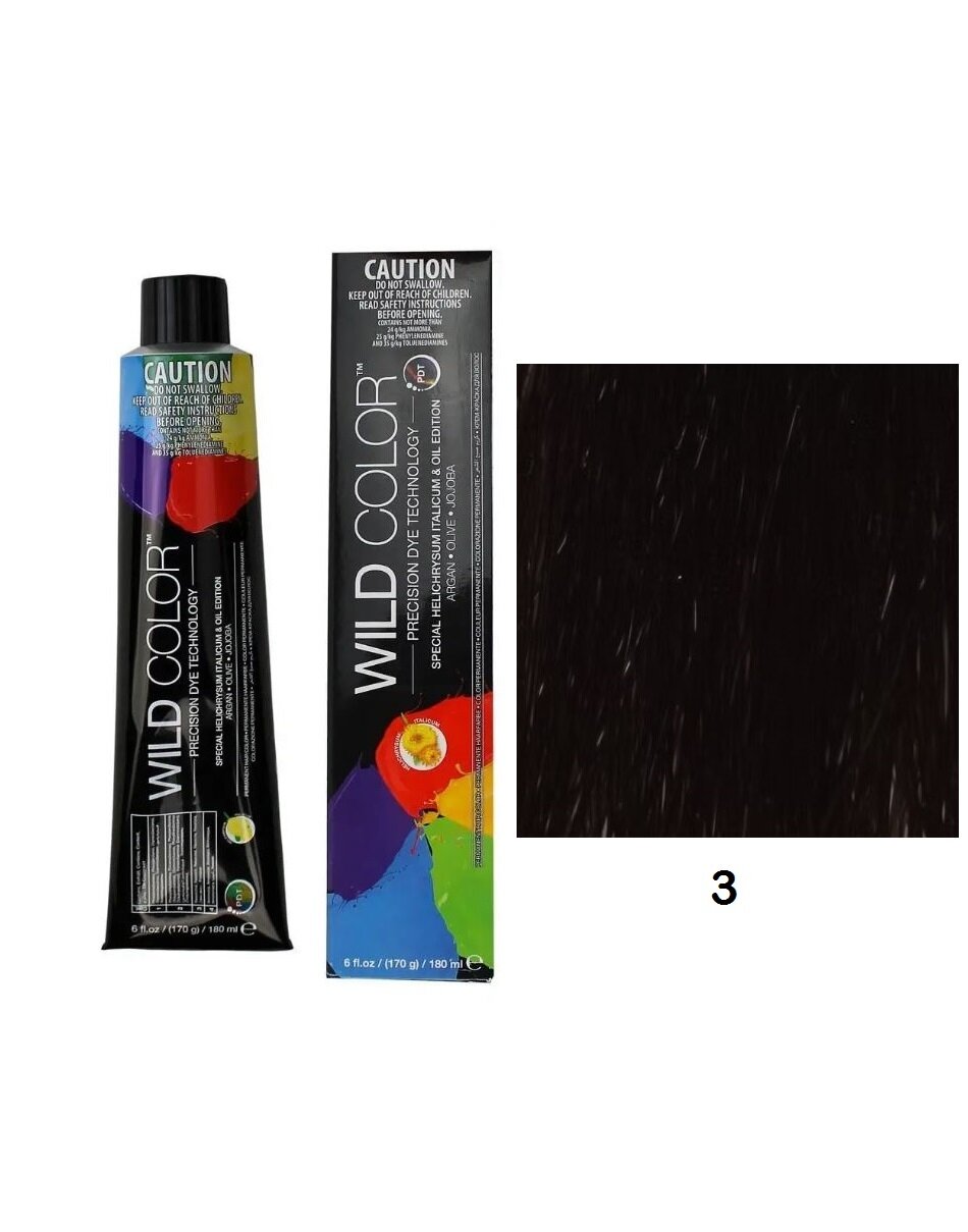 Wild Color Ammonia Free краска без аммиака 180 мл - Wild Color Ammonia Free 3 Темно-каштановый