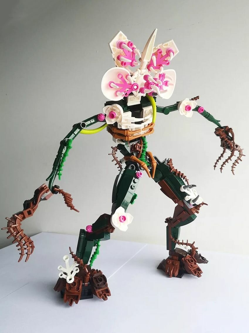 Конструктор Orchid Demogorgon фигурка аниме, Блоки-монстры из цветов орхидеи для украшения столешницы