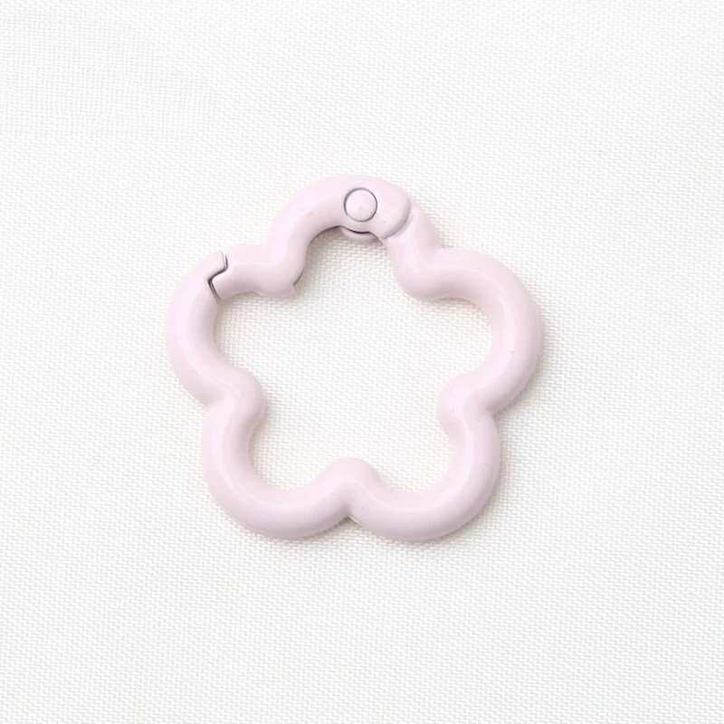 Металлические застежки-когти-лобстеры с цветочком 1 шт. Розовый, Light pink