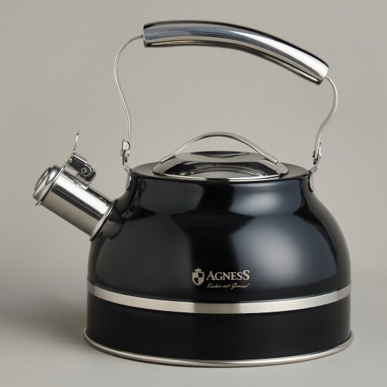Чайник Agness со свистком, термоаккумулирующее дно, 2,7 л.