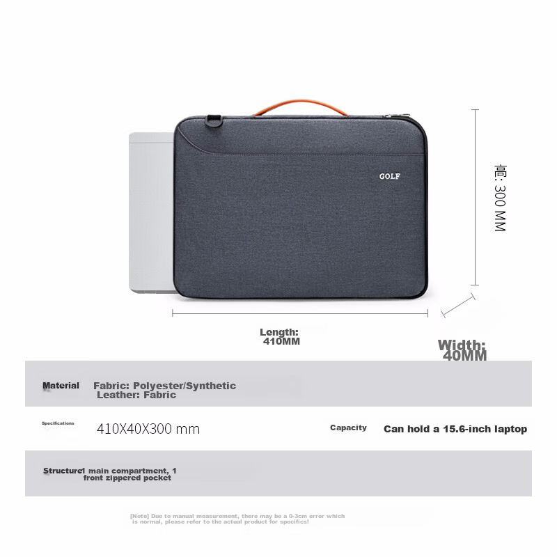 Golf Laptop Bag for Men, 15.6-Inch Handheld Apple Notebook Sleeve, Shoulder Crossbody Bag, Men's Business Bag