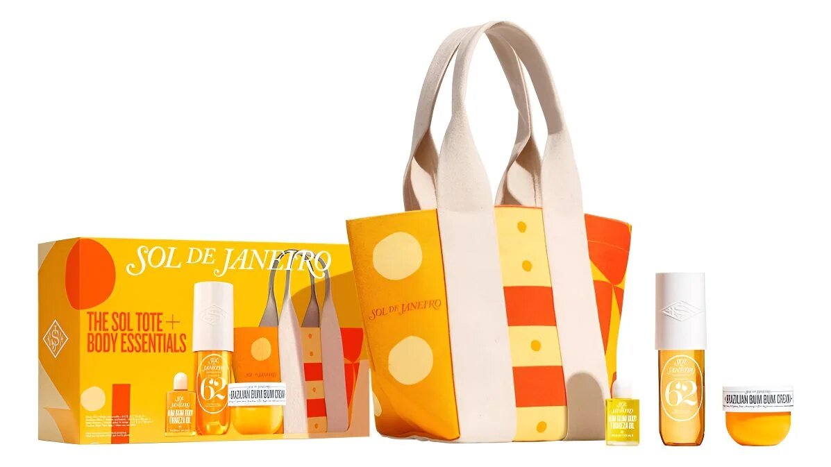Набор для тела Sol de Janeiro The Sol Tote & Body Essentials парфюмированный спрей, 90 мл + крем, 50 мл, + масло, 12 мл