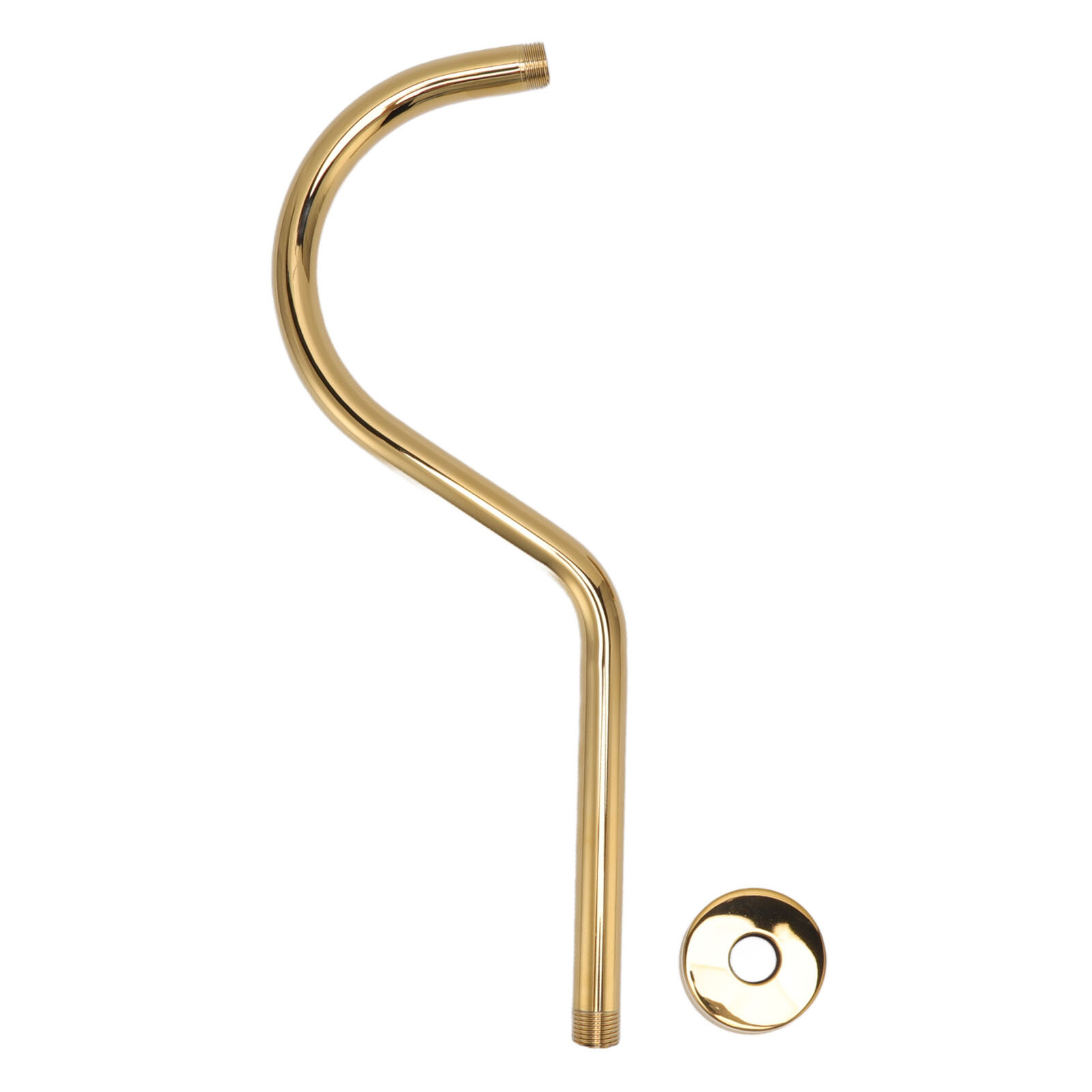 Удлинитель насадки для душа с золотой гусиной шеей S-образной душевой трубы из нержавеющей стали 304 для ванной комнаты с матовой золотой отделкой
