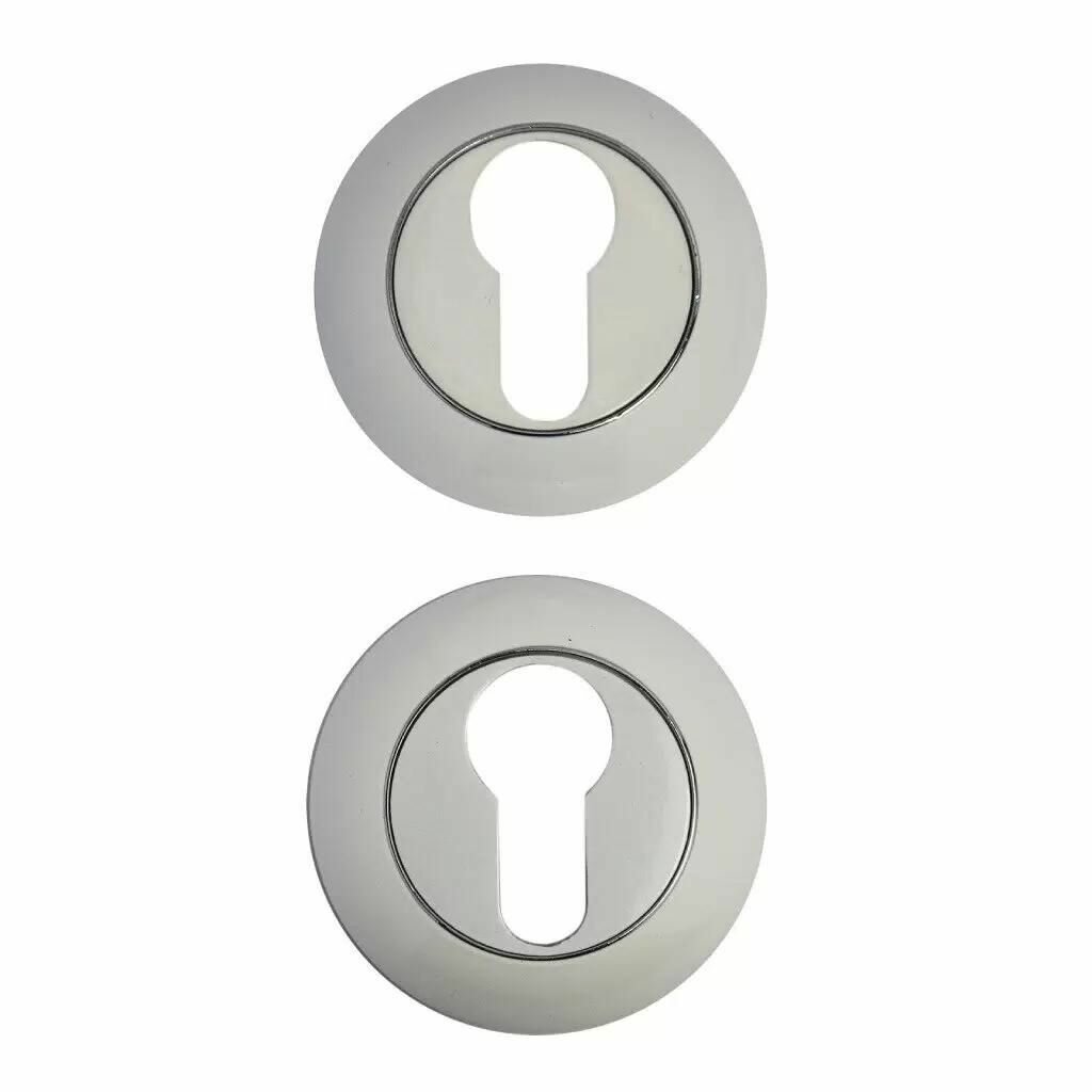 Накладка дверная Аллюр цилиндровая, без фиксатора, цвет белый хром