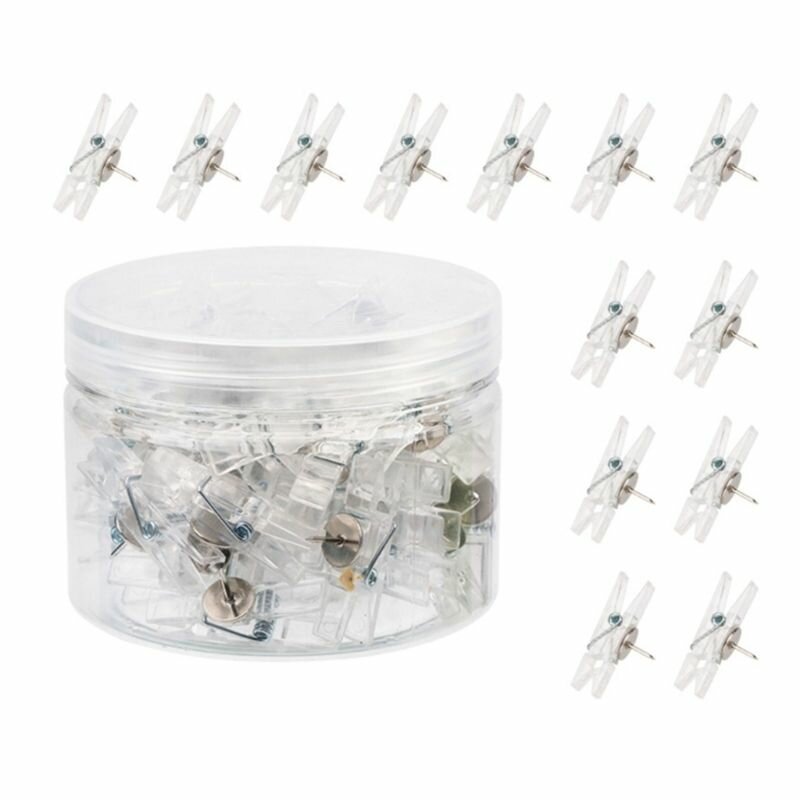 50/60/80/160 шт. прозрачные крючки для пробковой доски, 50 канцелярских кнопок