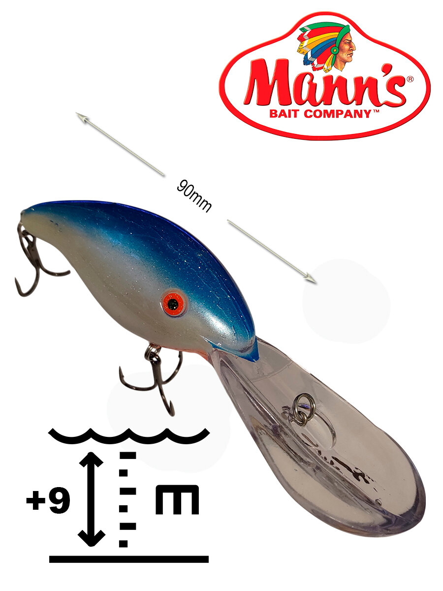 Воблеры Manns Depth plus DRB643C BASS REC. SHAD GLOW