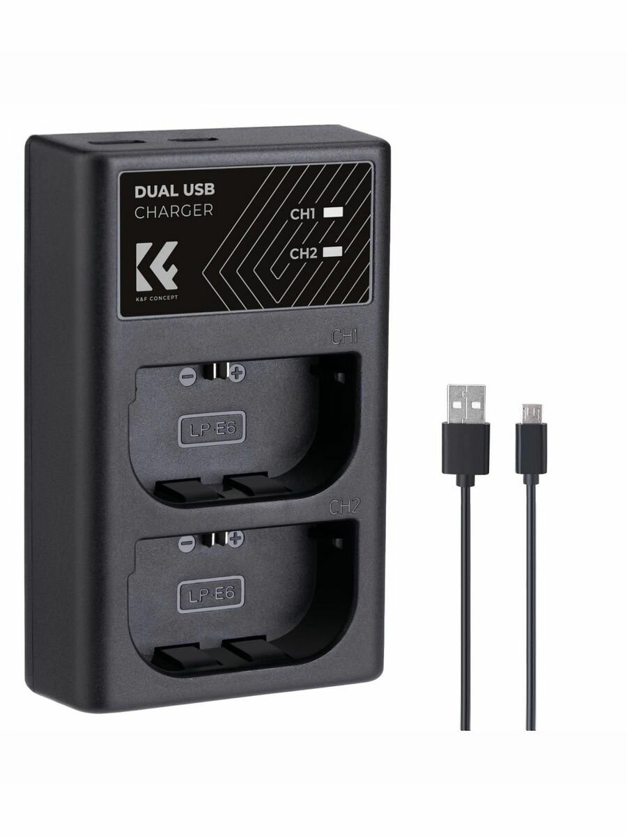 Зарядное устройство на два аккумулятора LP-E6NH для Canon (KF28.0007)