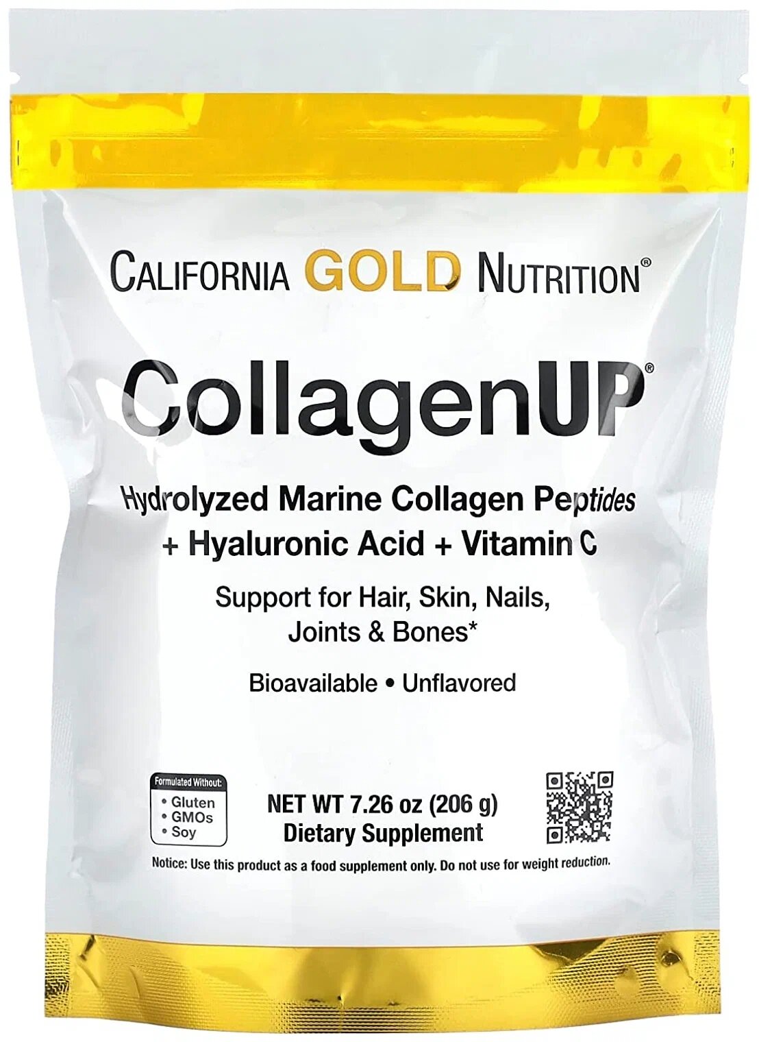 Коллаген California Gold Nutrition "CollagenUP", порошок, для женщин, мужчин, нейтральный, 206 г