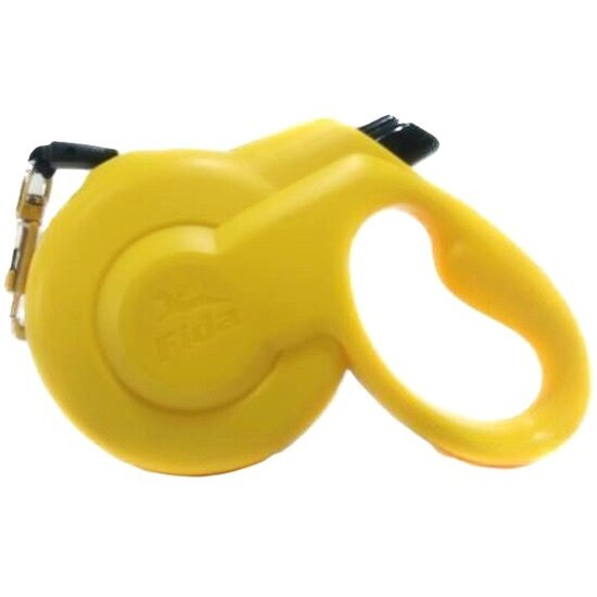 Поводок-рулетка Fida STYLEASH с выдвижным шнуром 5 м, до 15 кг, желтая