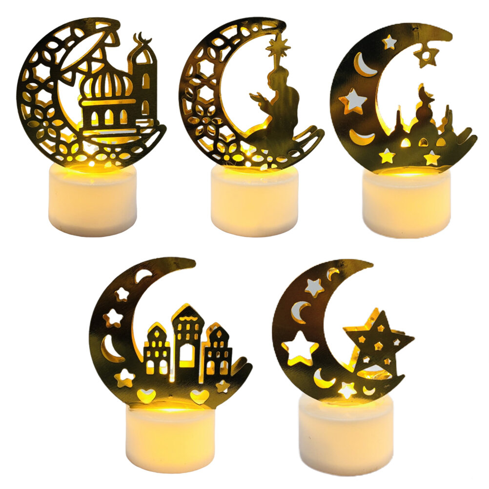 5шт светодиодные свечи Ид Рамадан мусульманский декор орнамент мусульманские светодиодные свечи свет праздничные атрибуты
