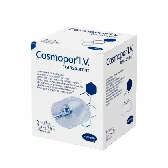 Повязка Paul Hartmann Cosmopor IV transparent 9008180 для фиксации катетеров 9х7 см 100 шт