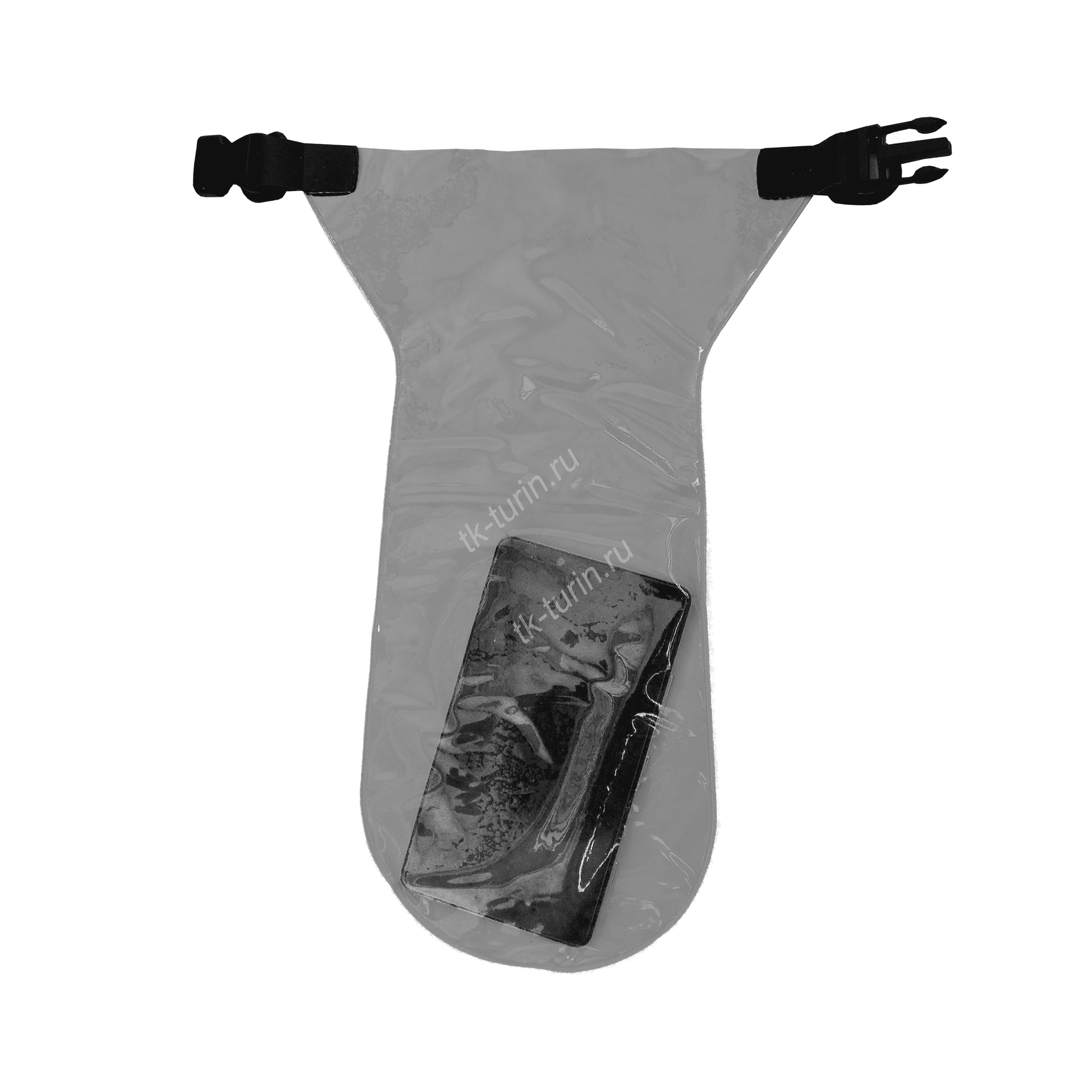 Гермочехол для смартфона, документов ПВХ 27*12 прозрачный/серый