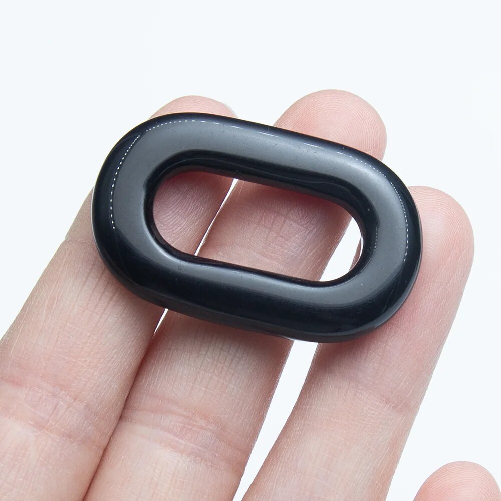 Полые подвески из аметиста и обсидиана Черный, 1PC Obsidian