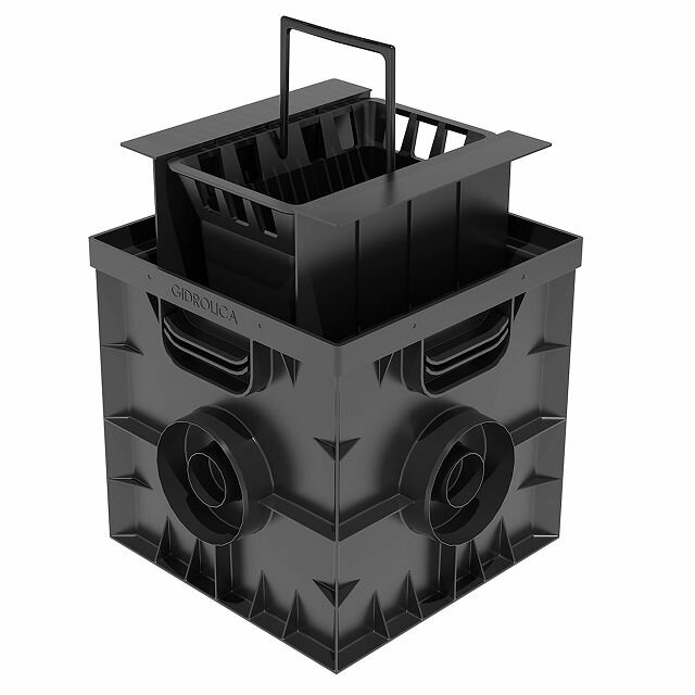 Дождеприемник пластиковый GIDROLICA (в сборе с корзиной и перегородками) 300х300мм